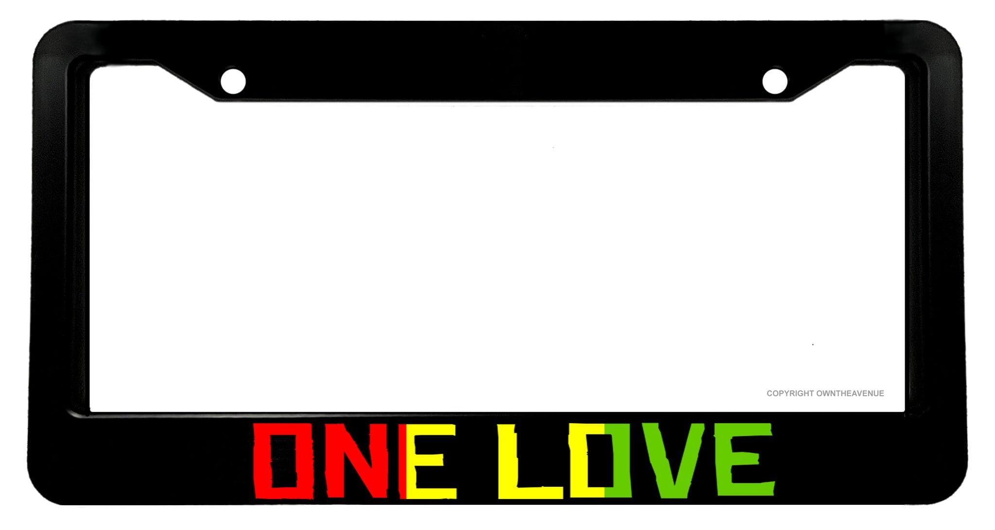 One Love Rasta Rastafarian Jah Rastafari Colors V01 License Plate Frame ...