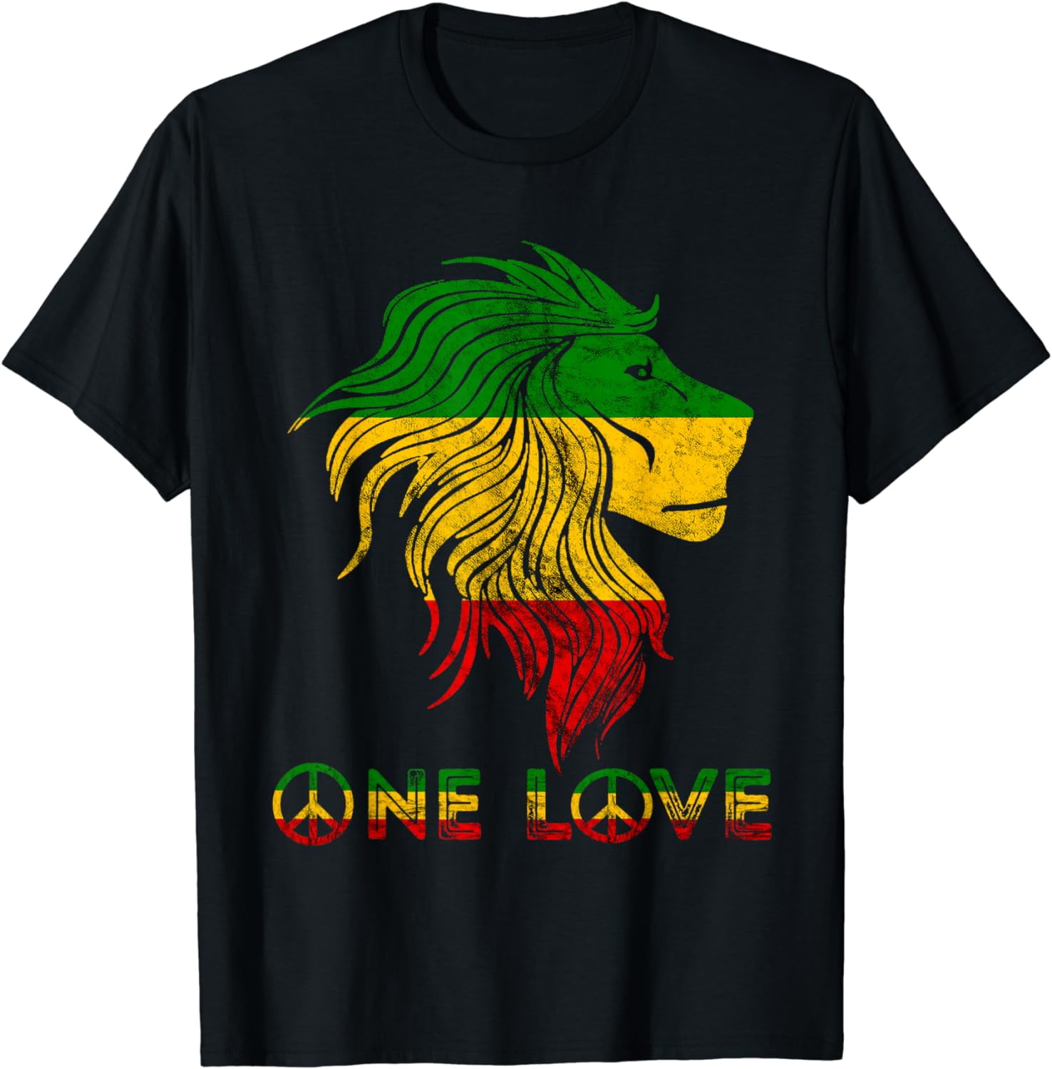 One Love Rasta Reggae Lion Of Judah Rastafari Roots T-Shirt - Walmart.com