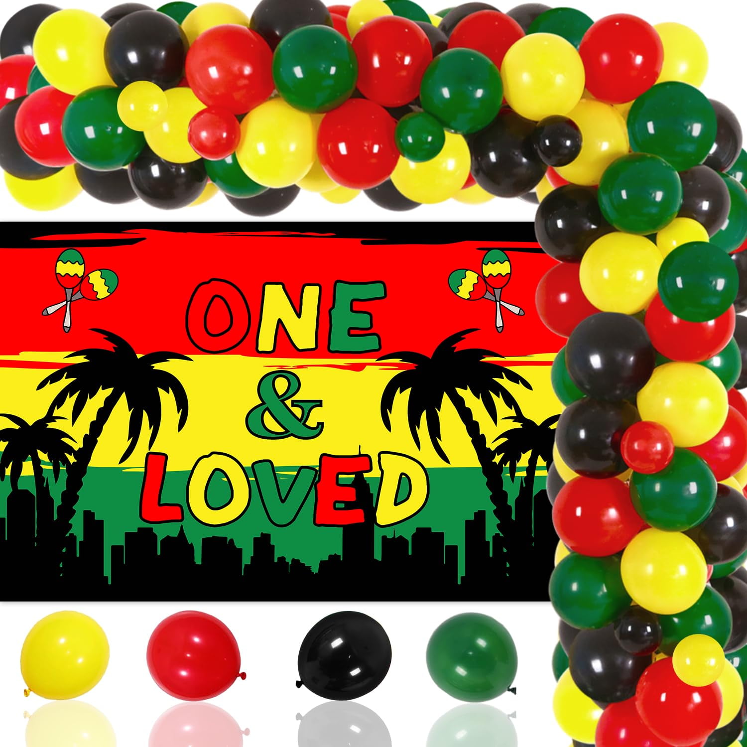 One and Loved First MMF7 Decorations Reggae First Backdrop Palm Tree ...