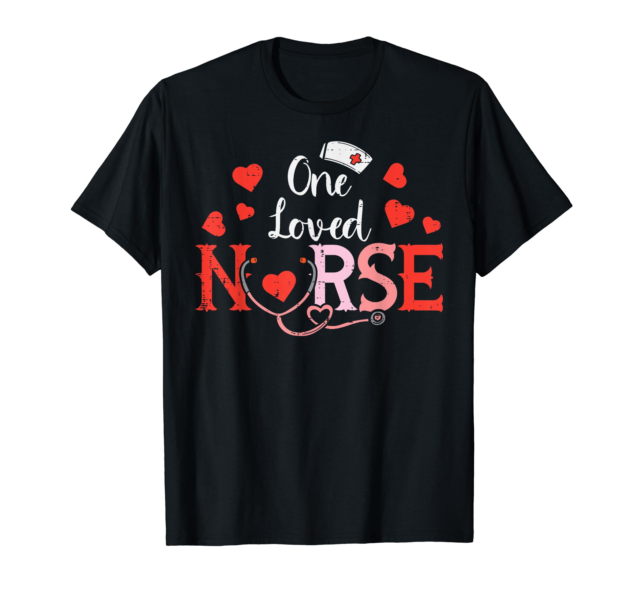 One Loveed Nurse Valentines Day Valentine ER ICU RN Men T-Shirt - Walmart.com