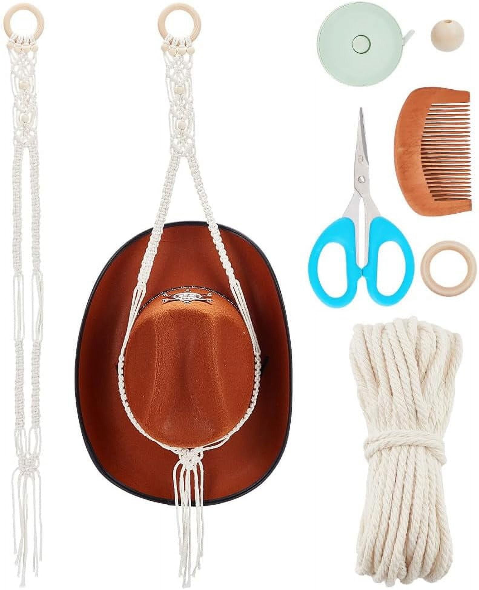 All in One Macrame Set White Macrame Starter Kit Hat Storage Macrame ...