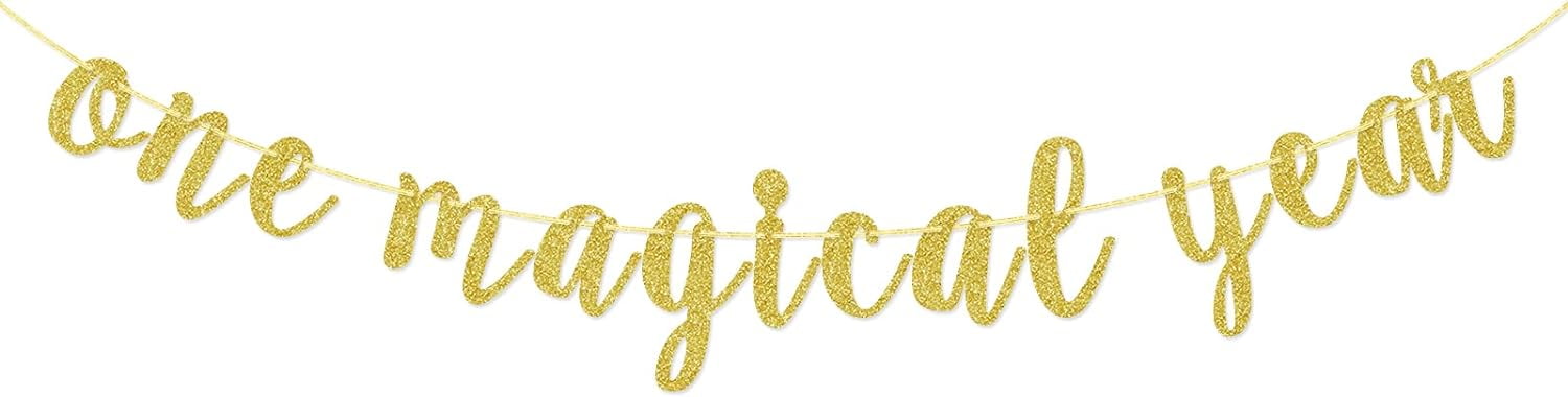 One Magical Year Banner - Princess 1st Birthday, Magical First Birthday ...