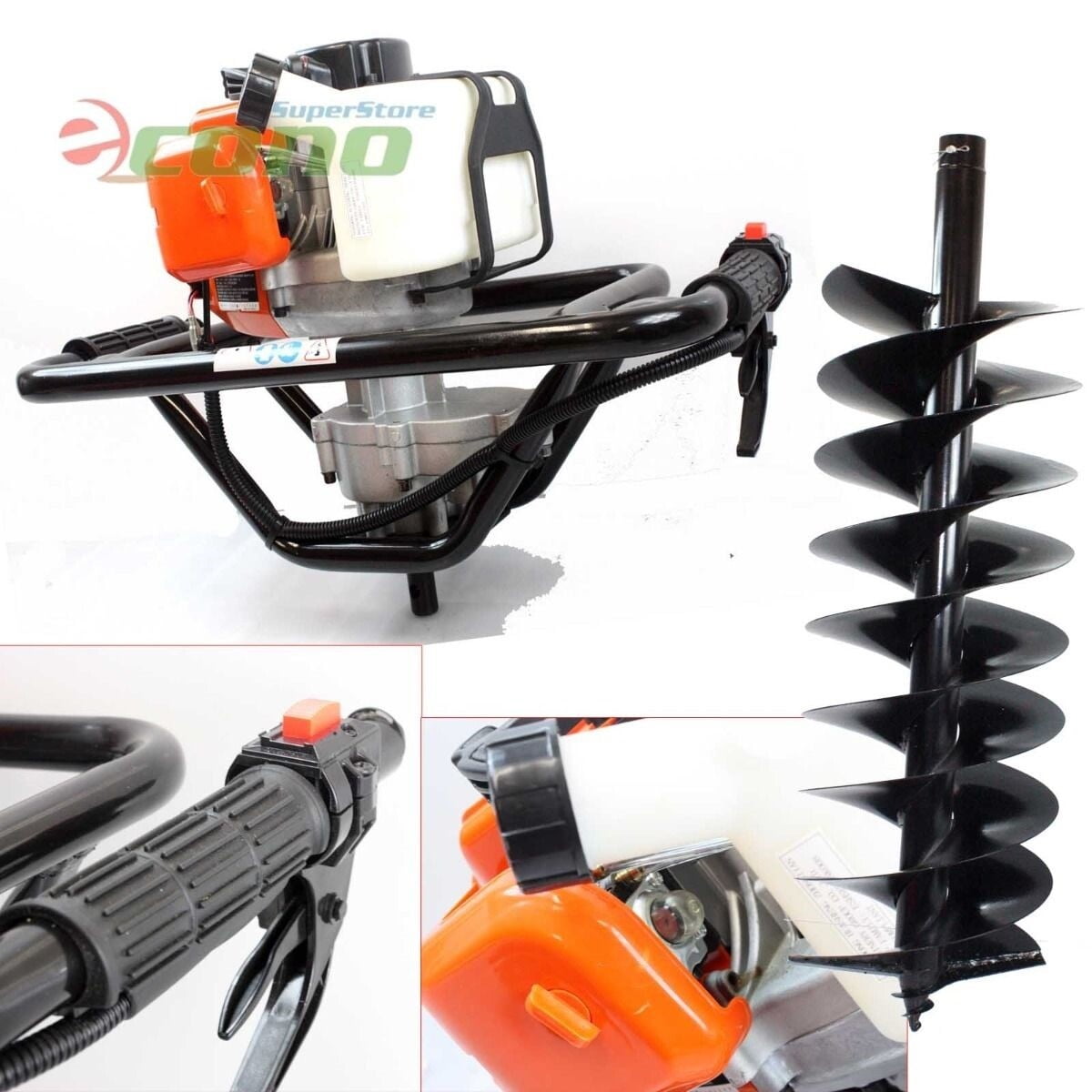 One Man 52cc Gas Power Earth Post Hole Auger Machine 10" x 1M 4Hard ...