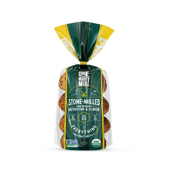 One Mighty Mill Stone-Milled Everything Bagel 13.4oz - Walmart.com