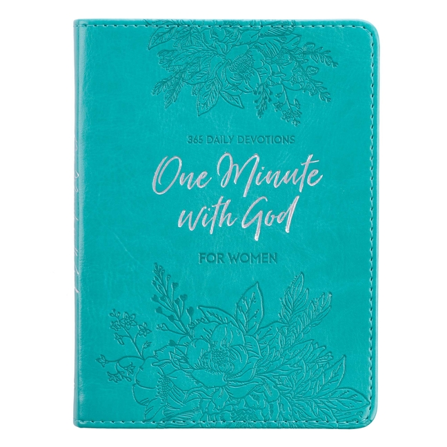 One-Minute With God For Women - 365 Daily Devotions, Teal Faux Leather ...