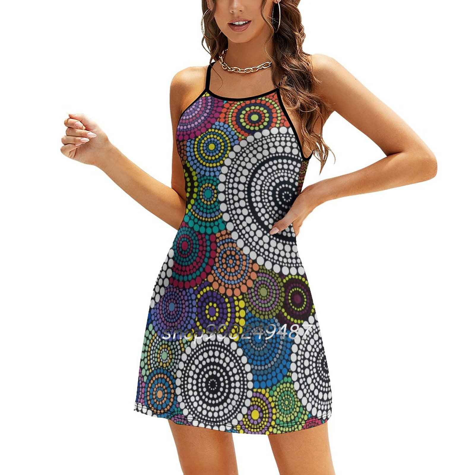 One Mob Square Neck Dress Sweet Summer Dress Women Elegant Halter Print ...