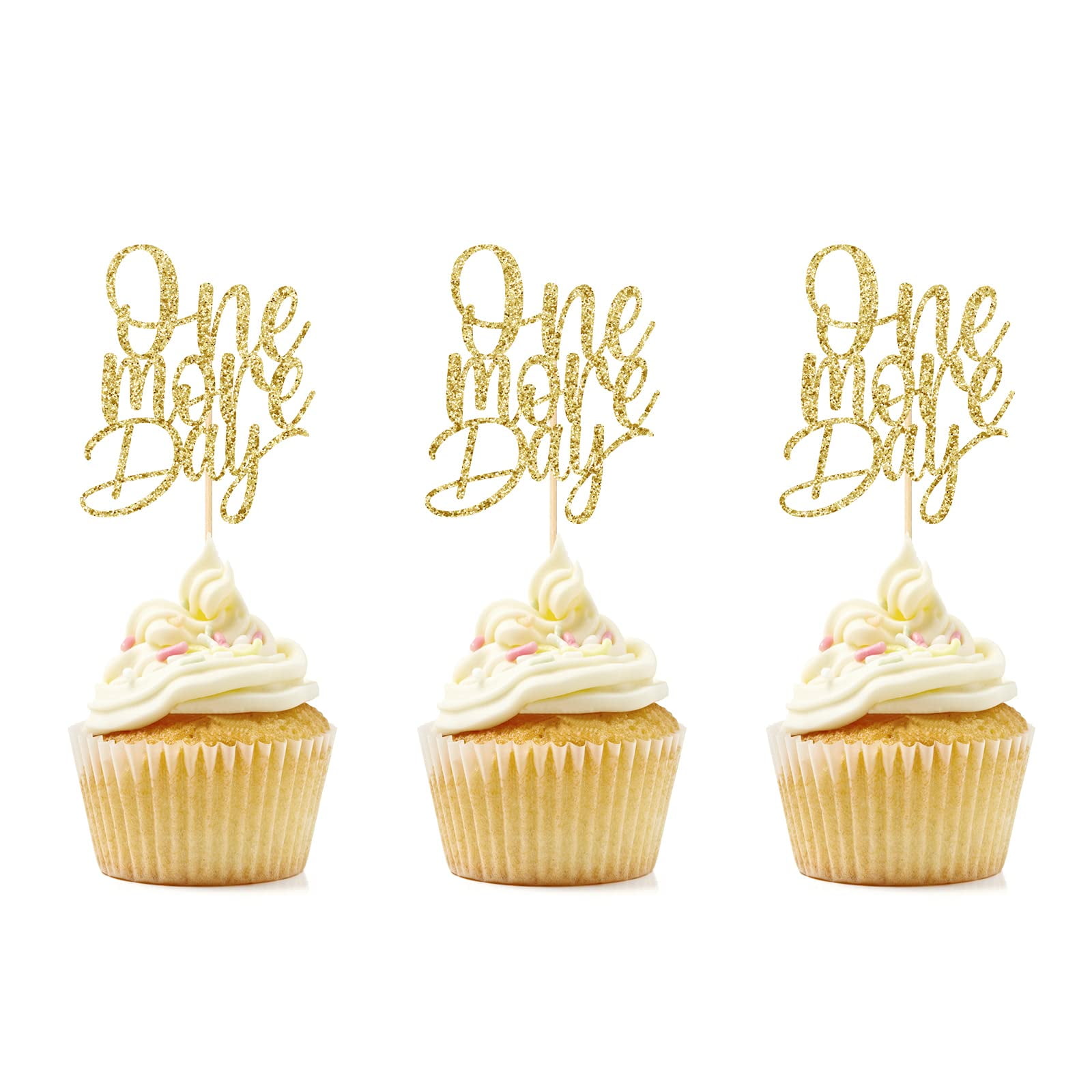 One More Day Cupcake Toppers, 12 pcs Wedding Rehearsal, Bachelorette ...