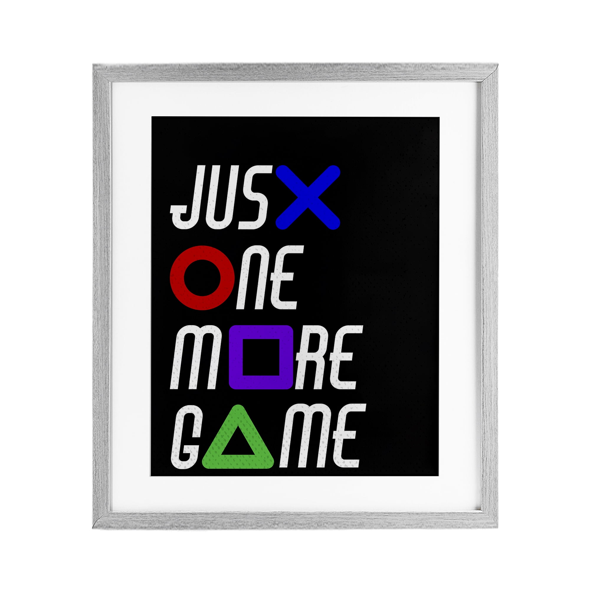 One More Game with Symbols Gray Framed Print Under Glass, design by Kim ...
