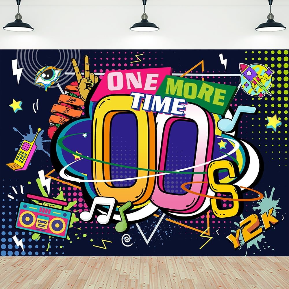 One More Time 00's Backdrop Hip Hop Graffiti Y2K Backdrop for Boy Girl ...