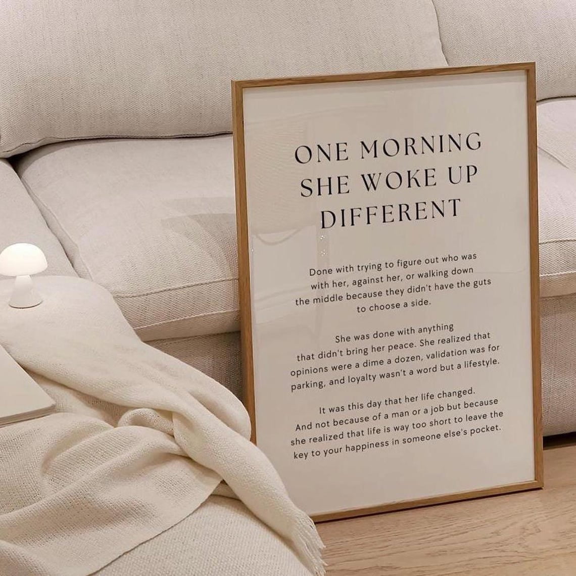 One Morning She Woke Up Different, Feminist Print, Female Empowerment ...
