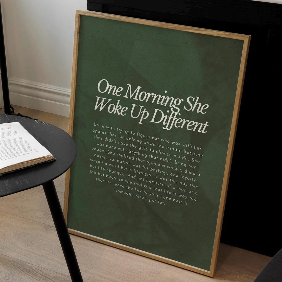 One Morning She Woke Up Different, Feminist Print, Female Empowerment ...