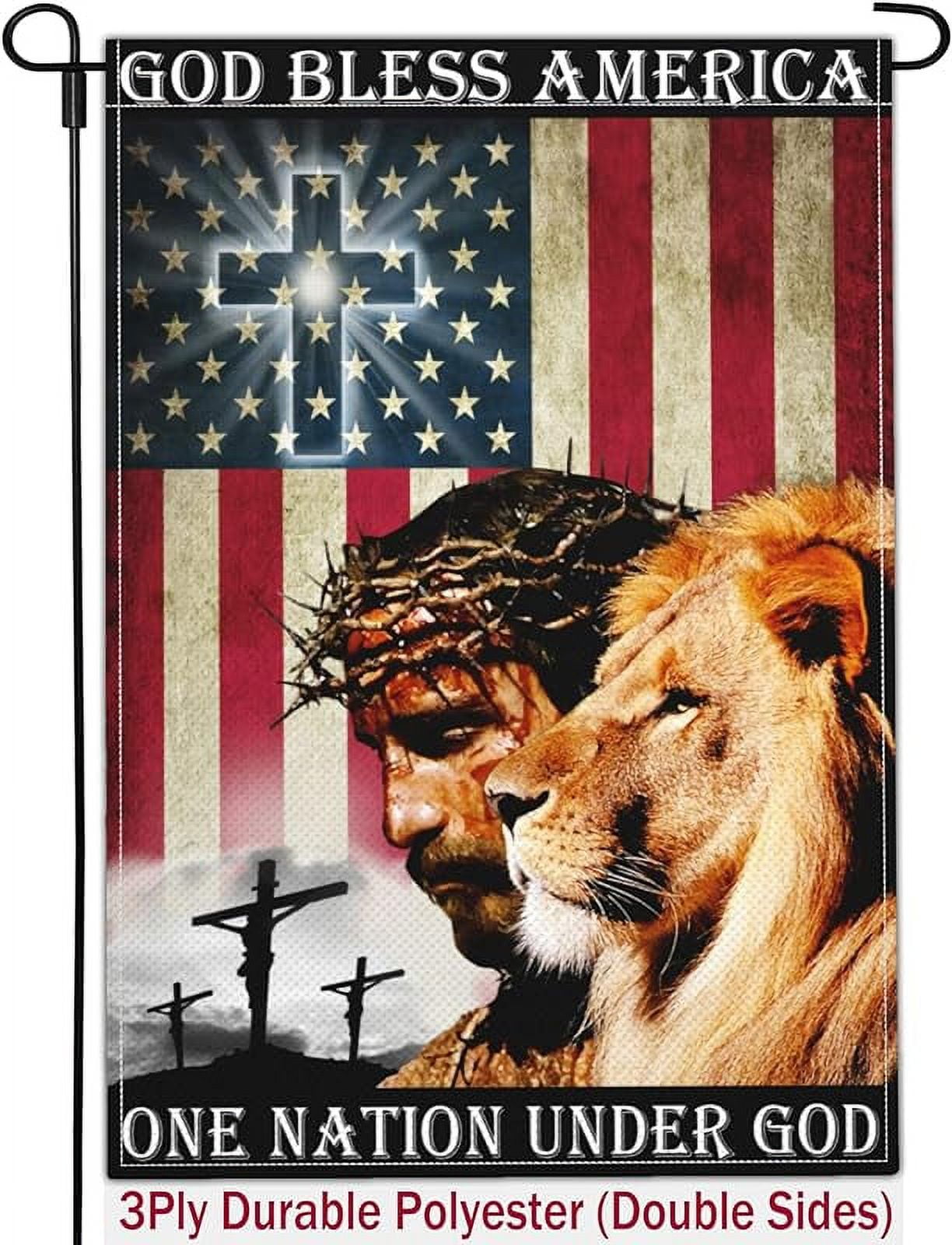 One Nation Under God Flag Patriotic God Bless America Flag Christian ...