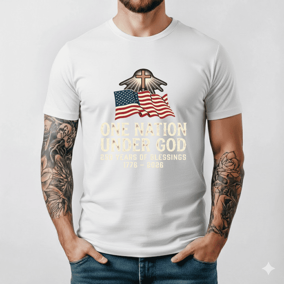 One Nation Under God America 250 Years 1776 2026 Patriotic USA Tee,for ...