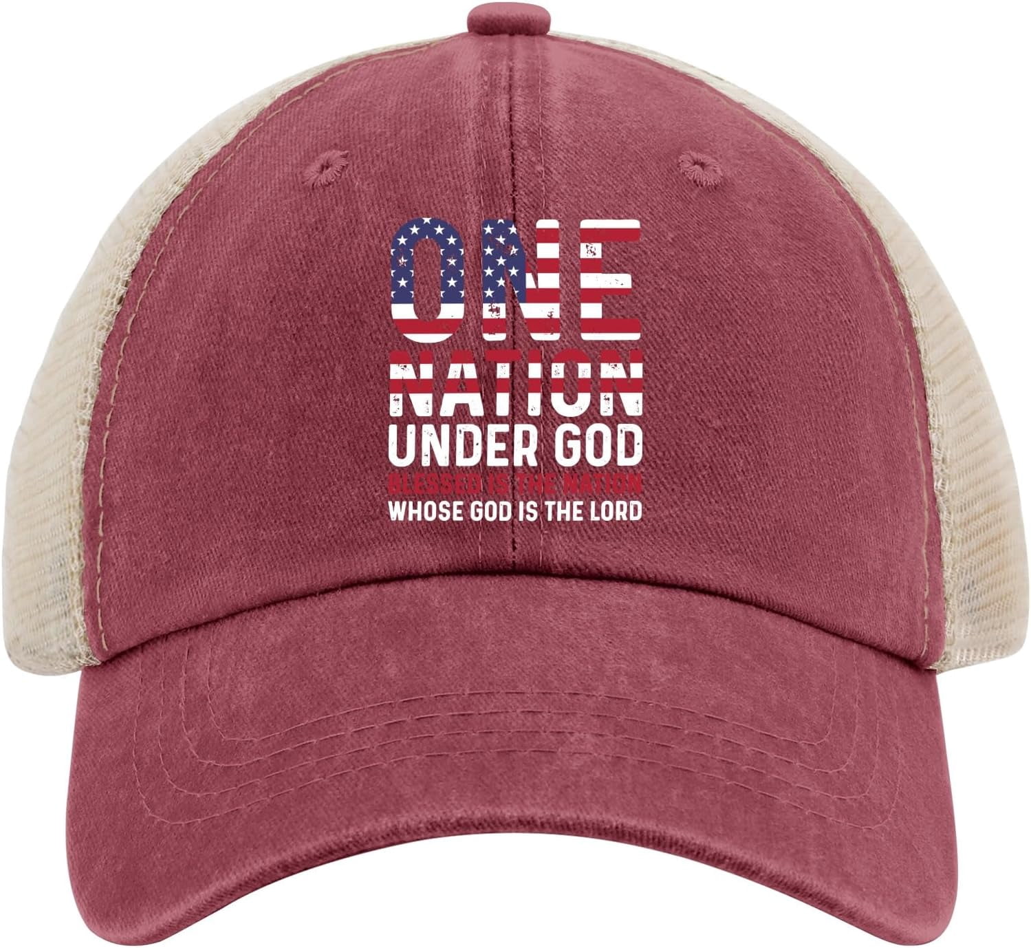 One Nation Under God Blessed is The Nation Whose God Hat Trucker Hat ...