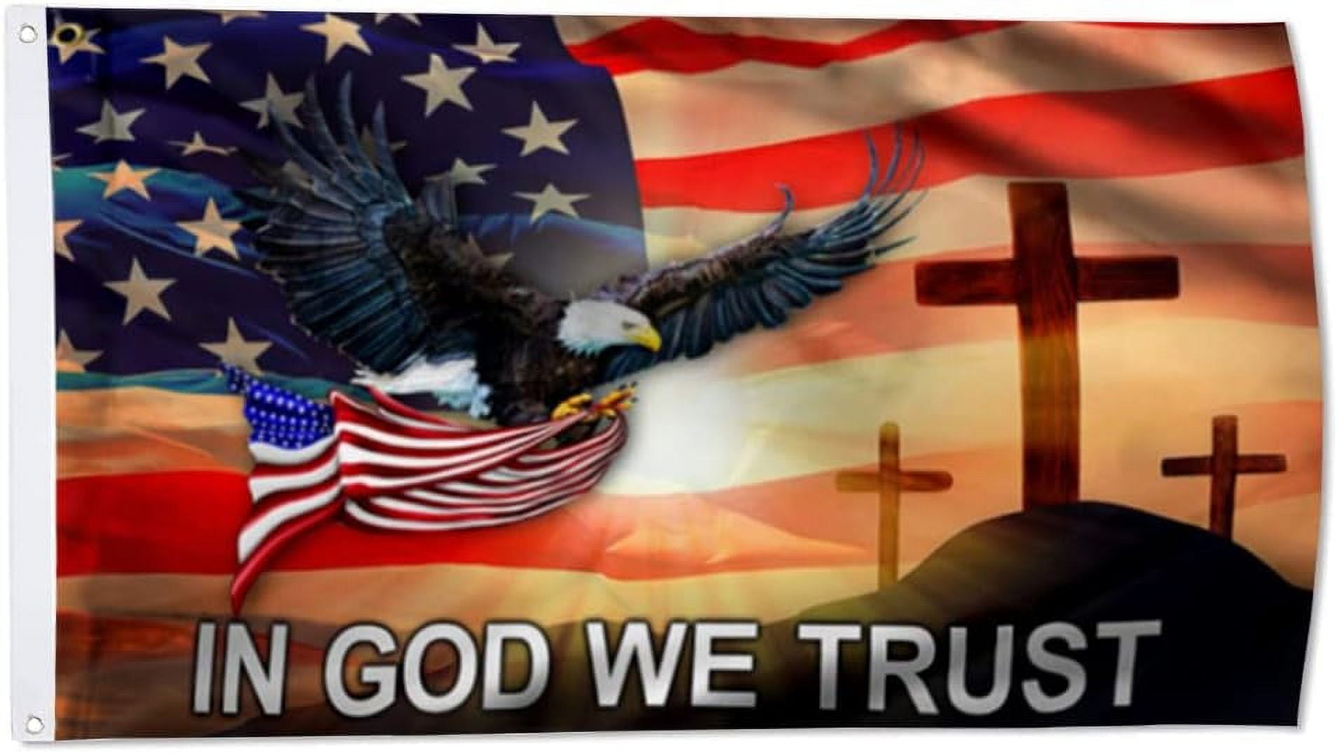 One Nation Under God Christian Jesus American In God We Trust Eagle ...