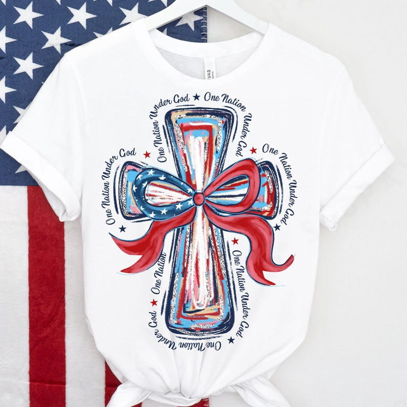 One Nation Under God Coquette Bow, Retro America, 4th of July, Memorial ...