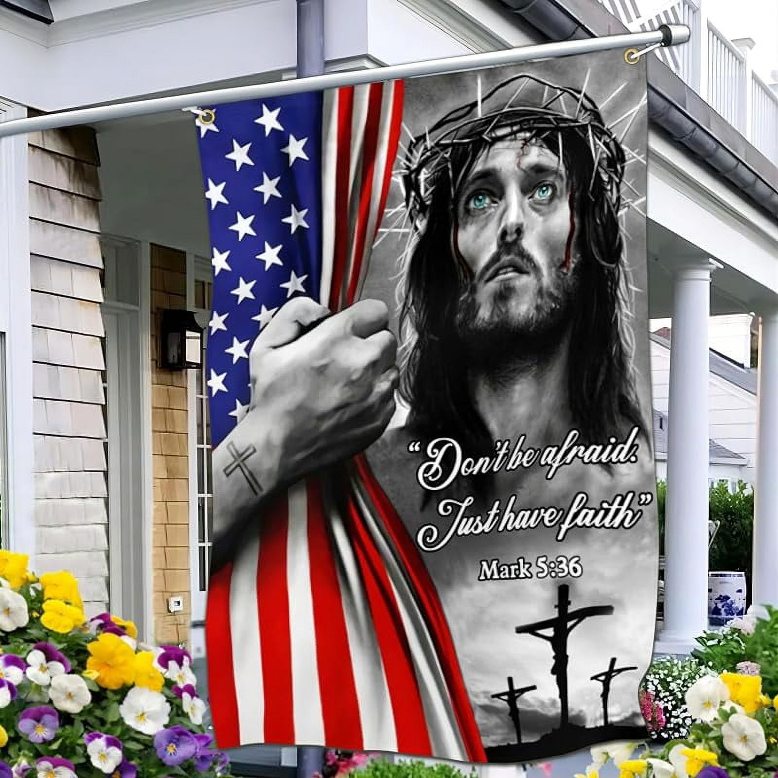 One Nation Under God Flag Christian Jesus American Flags for Outside ...