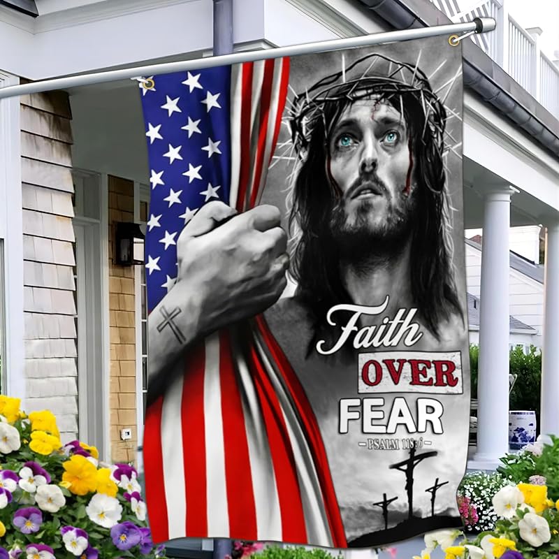One Nation Under God Flag Christian Jesus American Flags for Outside ...