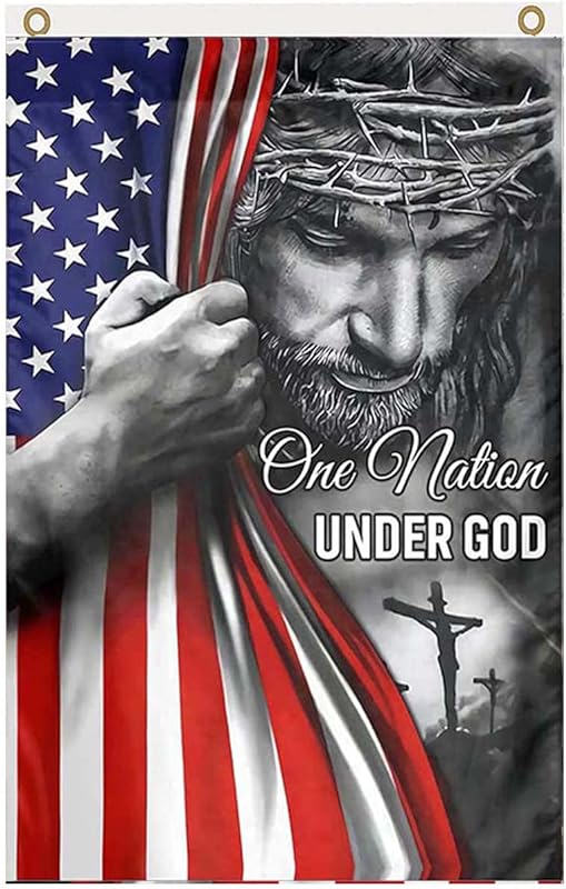 One Nation Under God Flag Christian - Jesus - USA 3x5 ft Double Side ...