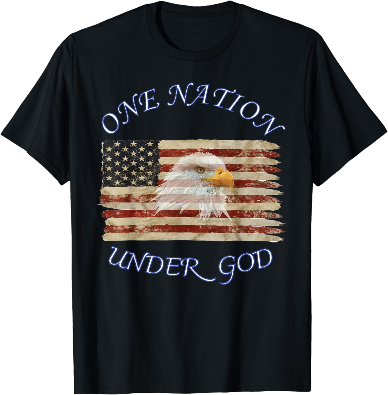One Nation Under God Flag Christian T Shirt Walmart