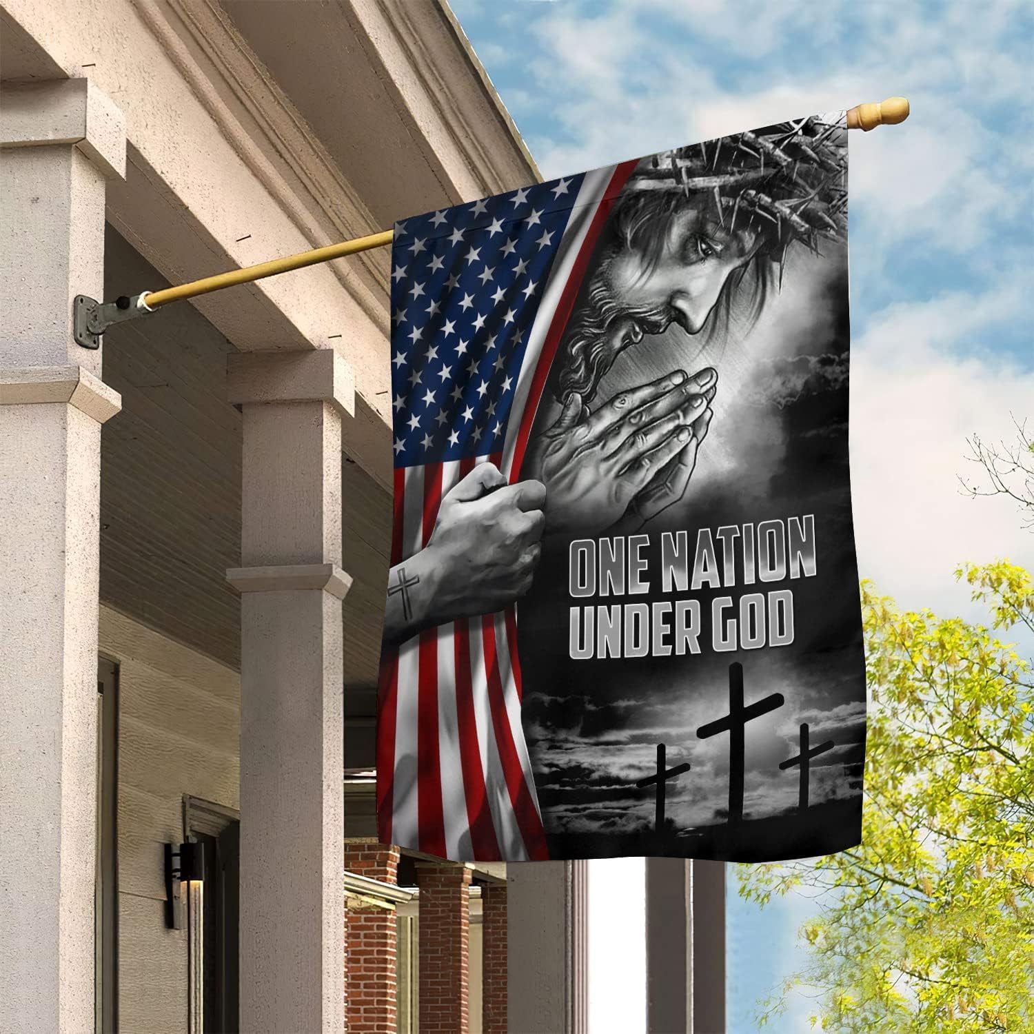 One Nation Under God Flag, Jesus Flag Outdoor Double Sided Faith Over ...
