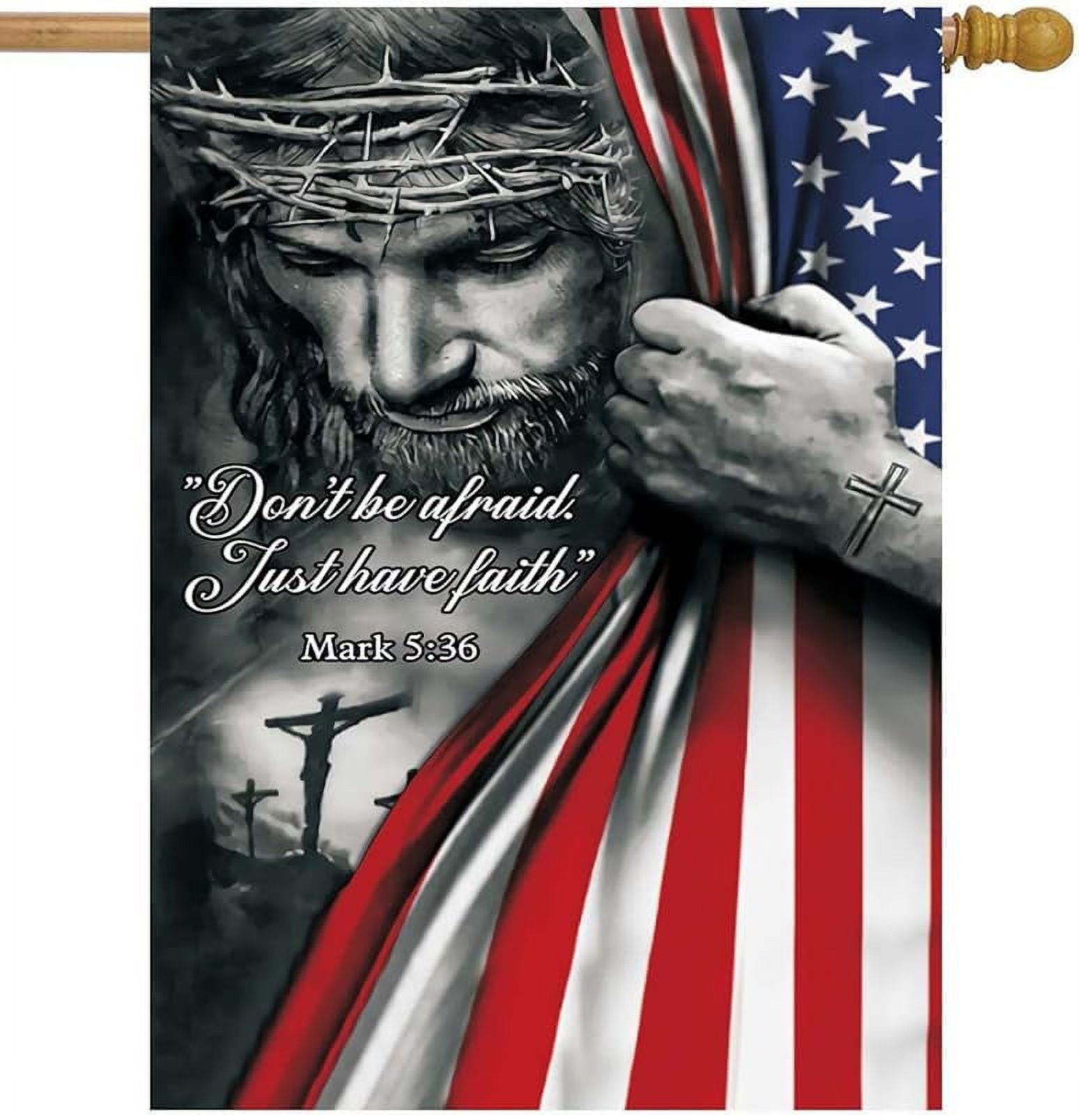 One Nation Under God Garden Flag - Christian - Jesus - USA Double Side ...