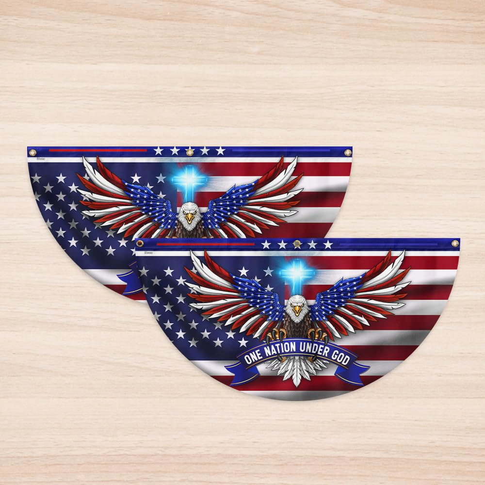 American Flag 3x6 ft One Nation Under God, Double Sided Patriotic Eagle ...