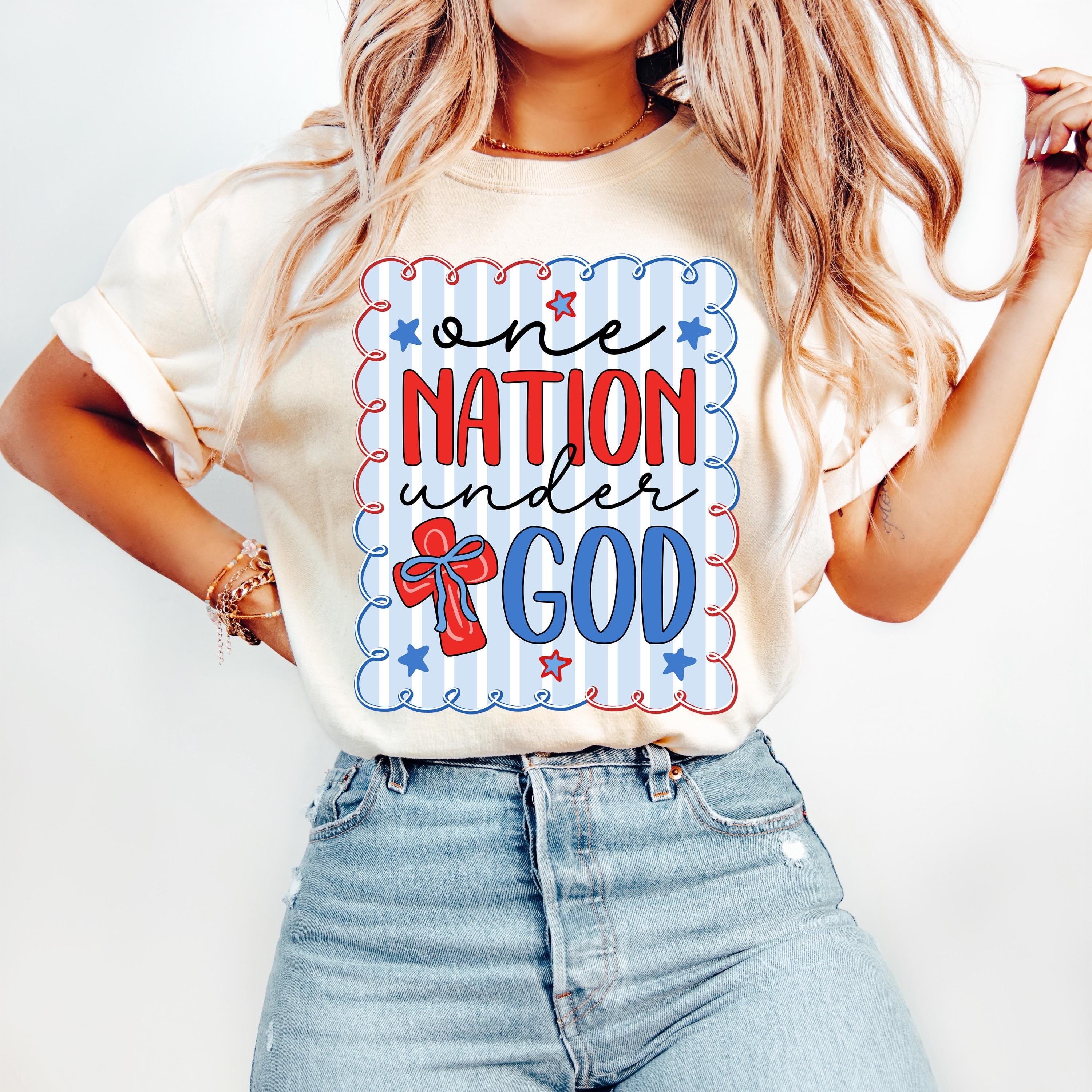 One Nation Under God Tee – Christian Patriotic Faith Red White Blue 4th ...