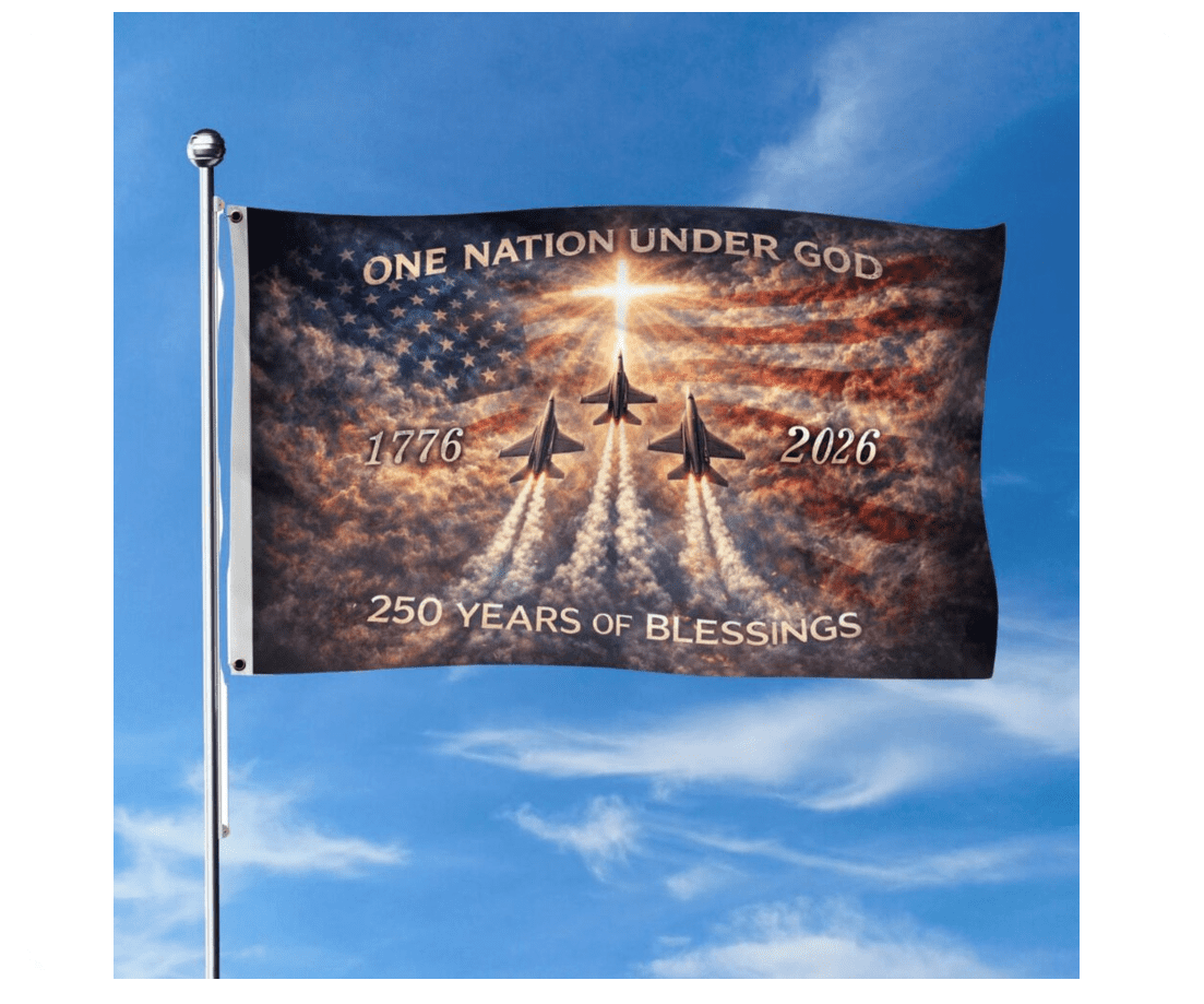 One Nation Under God USA 250 Years Blessing Flag 12x18 POLE NOT ...