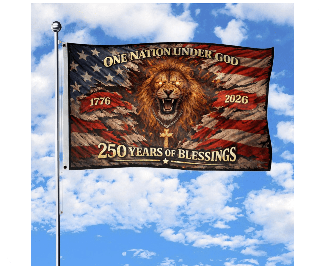 One Nation Under God USA 250 Years Blessing Flag 28x40 POLE NOT ...