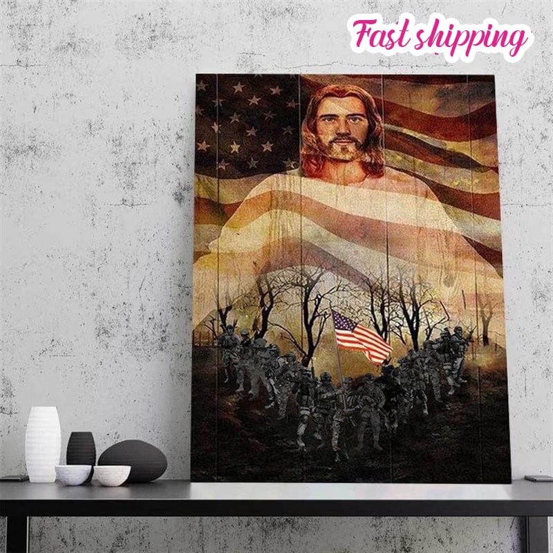 One Nation Under God Us Military Troops Vintage Christian Veteran ...