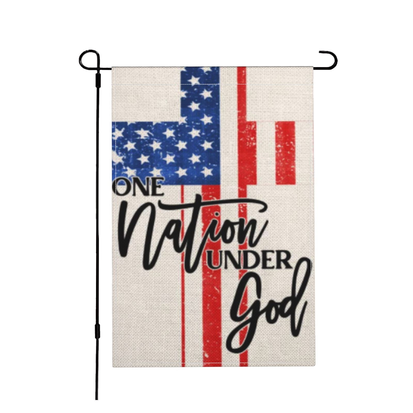 One Nation Under God Welcome Garden Flag 12×18 Inch Double Sided 4th of ...