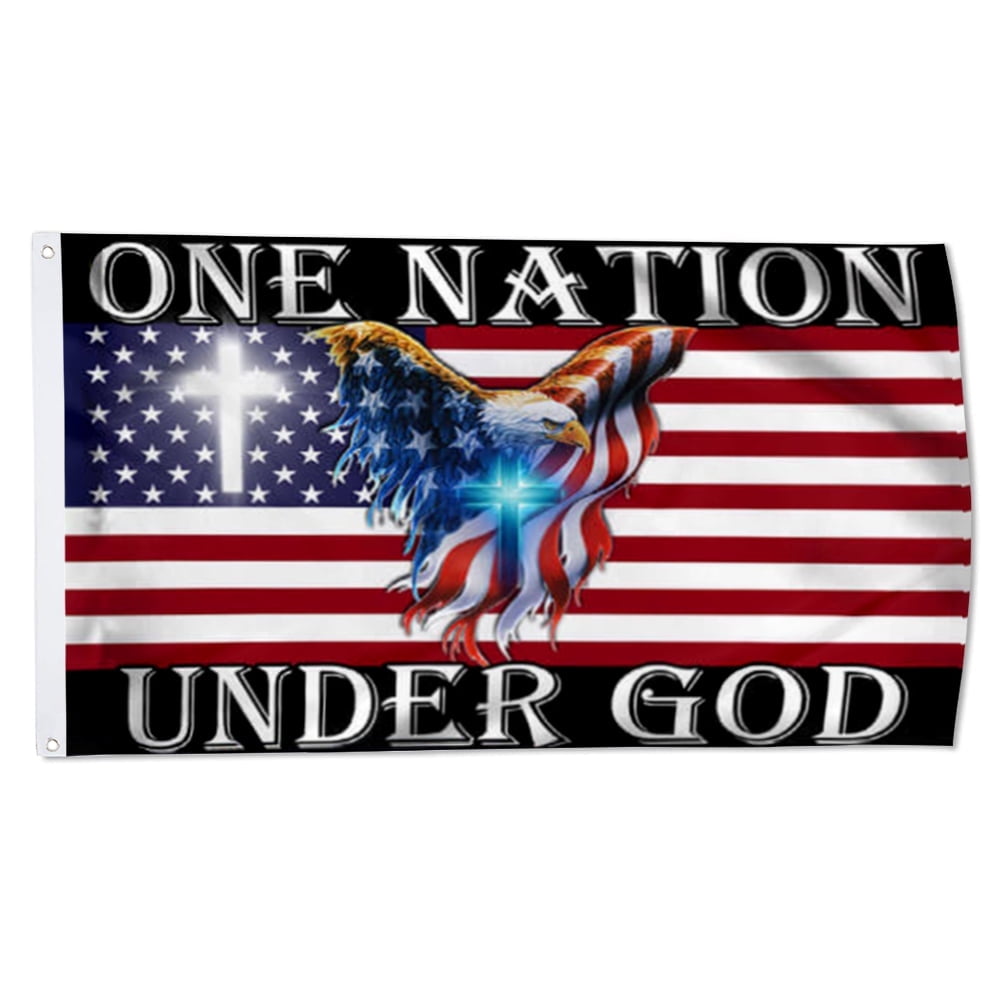 One Nation Under God flag American Eagle Faith Christians Jesus Christ ...