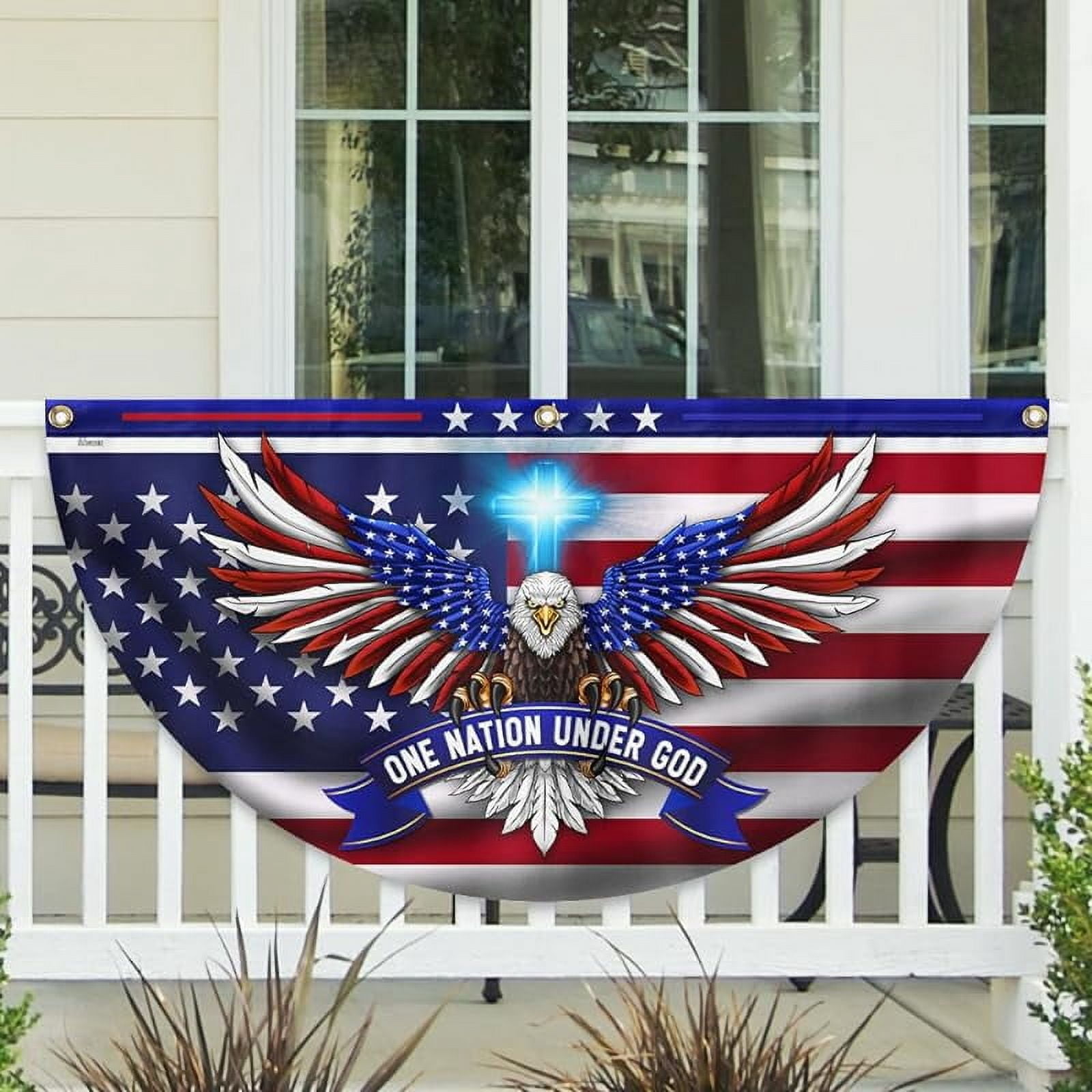 One Nation under God Patriotic Eagle No Pleats Fan Flag Tqn2650fl, 1 ...