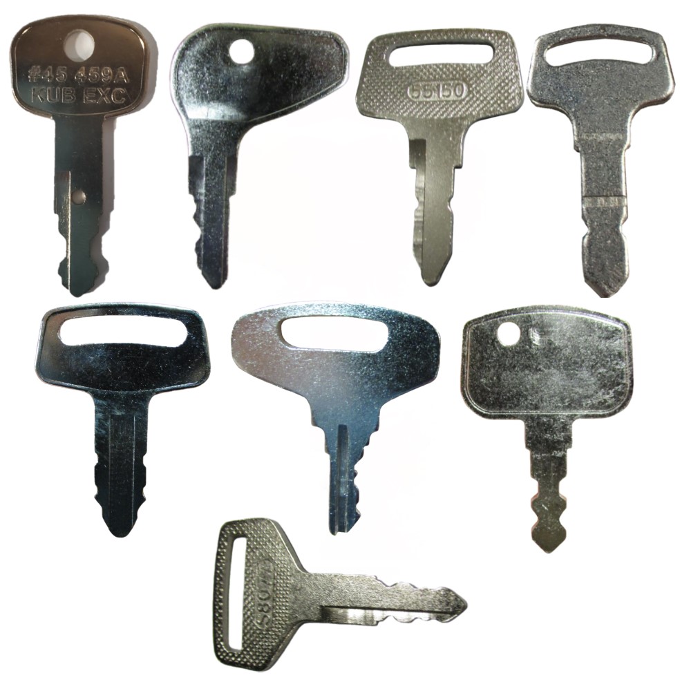 One New Set of Eight (8) Ignition Keys Fits Kubota Heavy Equipment ...