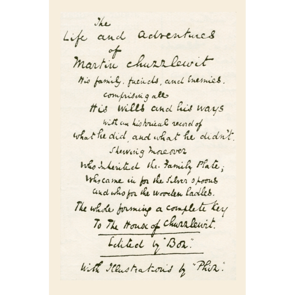 One Of The Title Pages Written By Charles Dickens When He Was Working ...