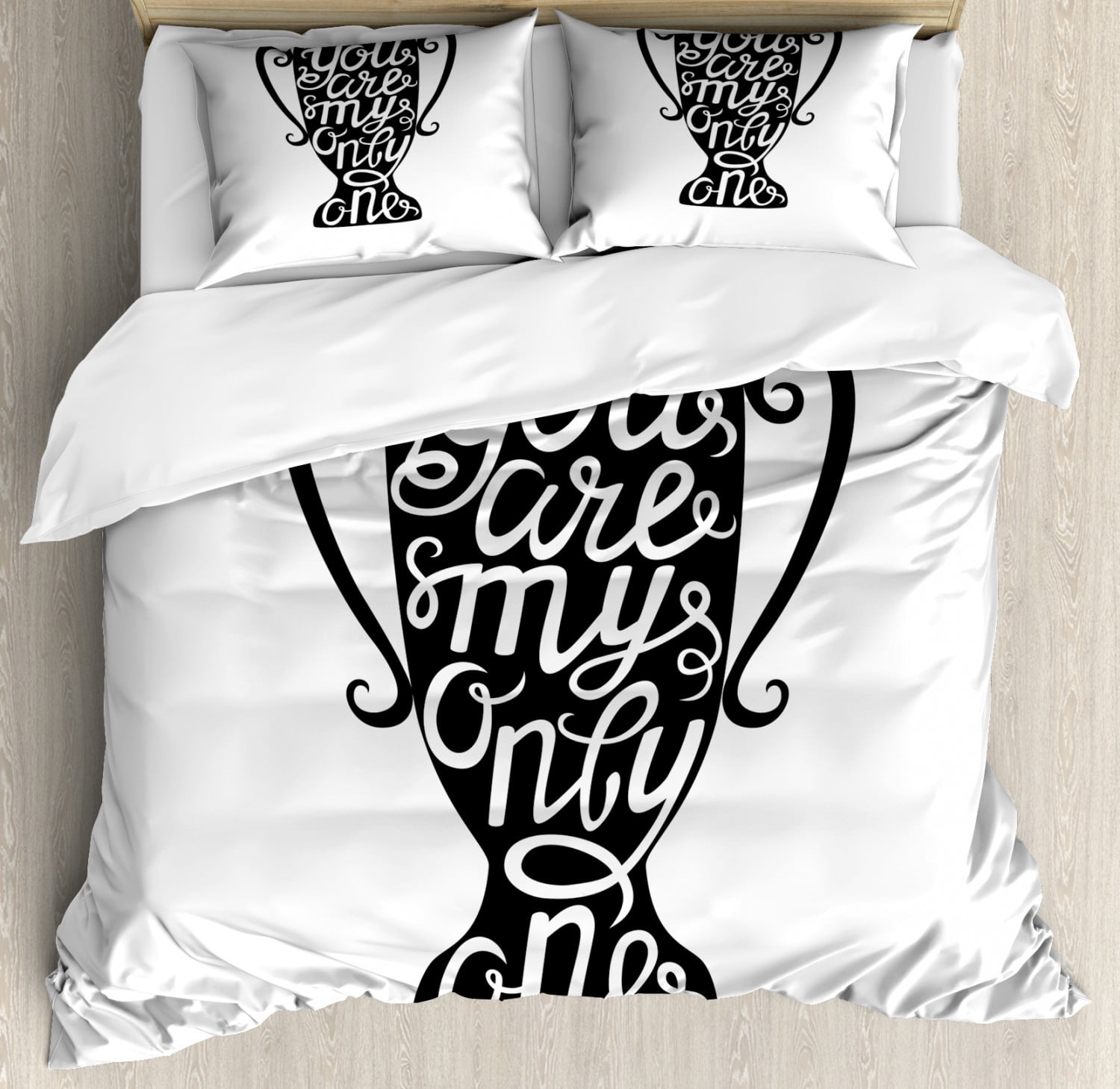 One and Only Saying Duvet Cover Set Queen Size, You are My Only ...