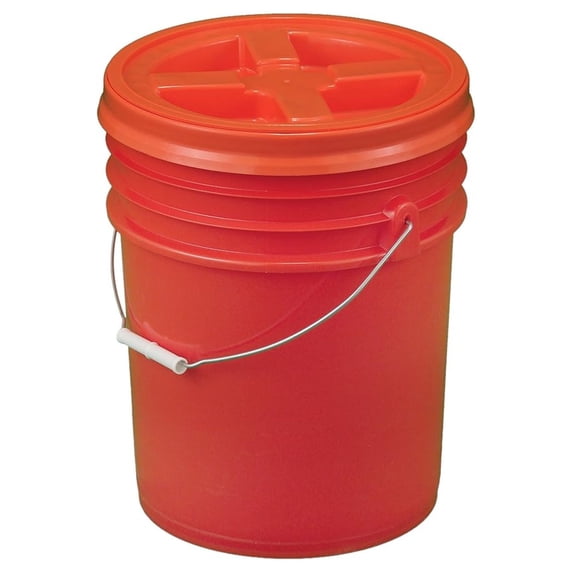 One Orange 5 Gallon Bucket with Orange Gamma Seal Lid (Threaded Lid ...