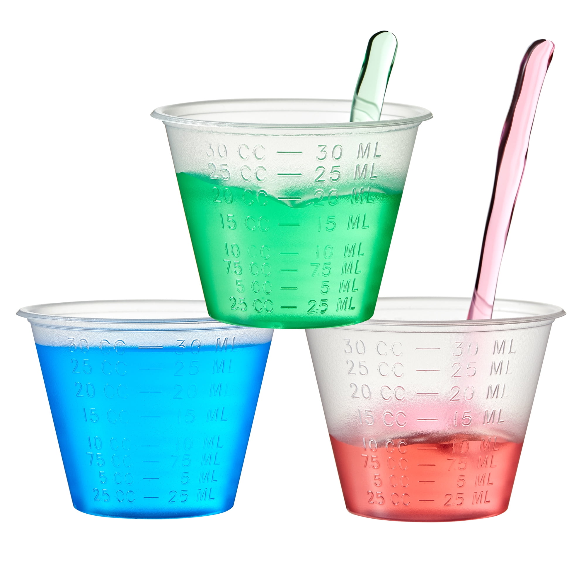 One Ounce Plastic All Purpose Measuring Cups for Medicine, Wine, Paint ...