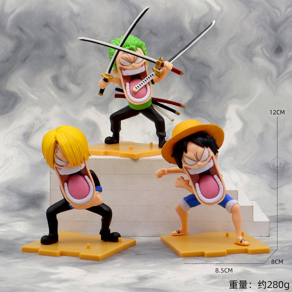 One P-iece Anime Comic - Style Luffy, Zoro & Sanji Figurines ...