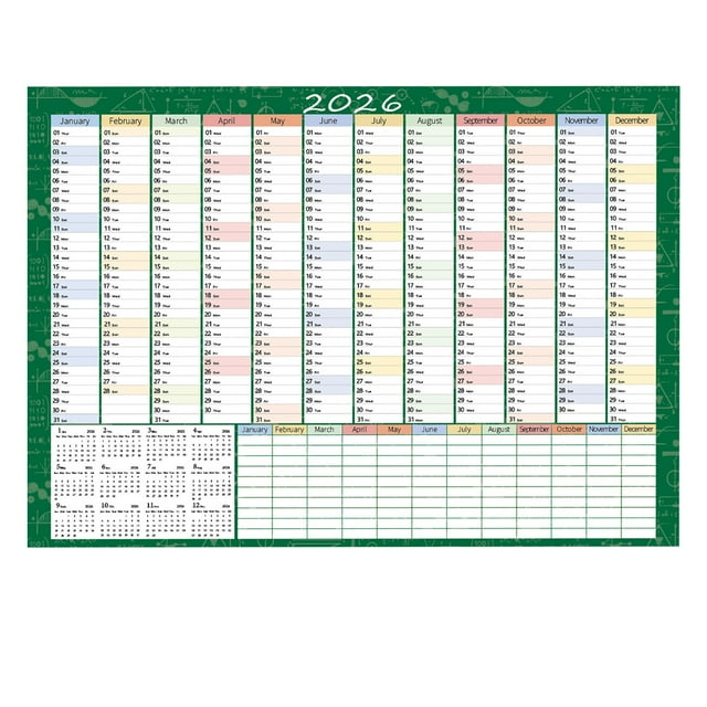 One Page Paper Calendar 2026 Full Year Calendar 2026 Attendance ...