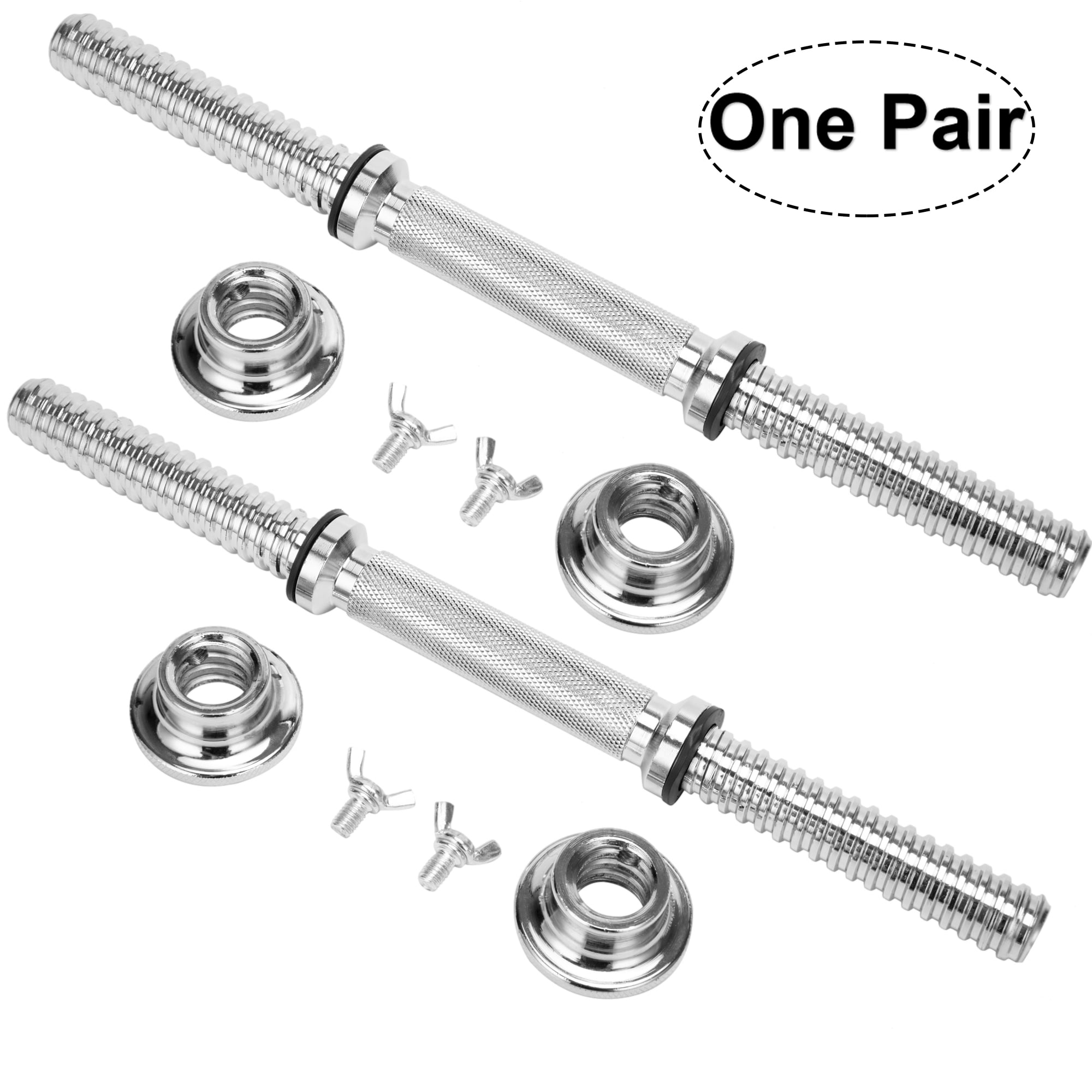 One Pair Adjustable Hreaded Dumbbell Handles Weightlifting Accessories ...