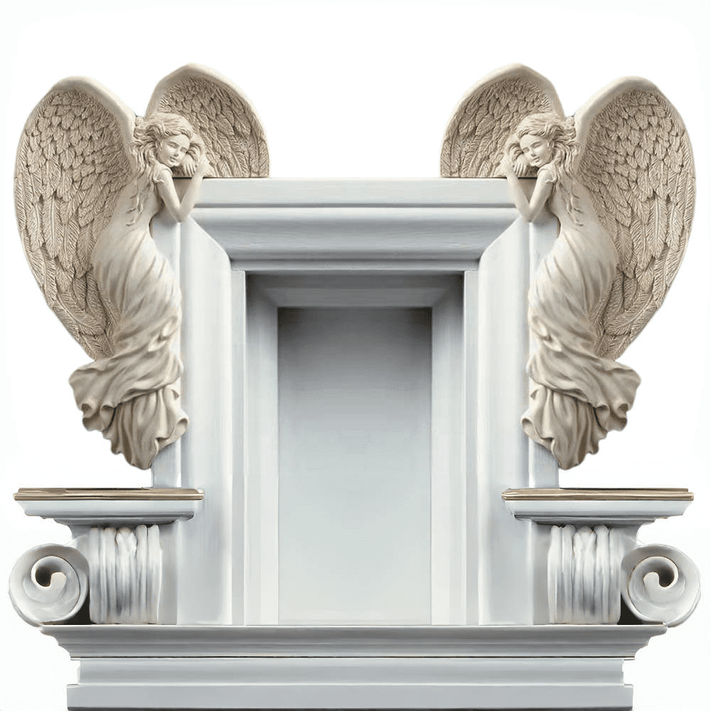 One Pair Door Frame Angel Wings Sculpture Figurine 3D Creative Angel ...