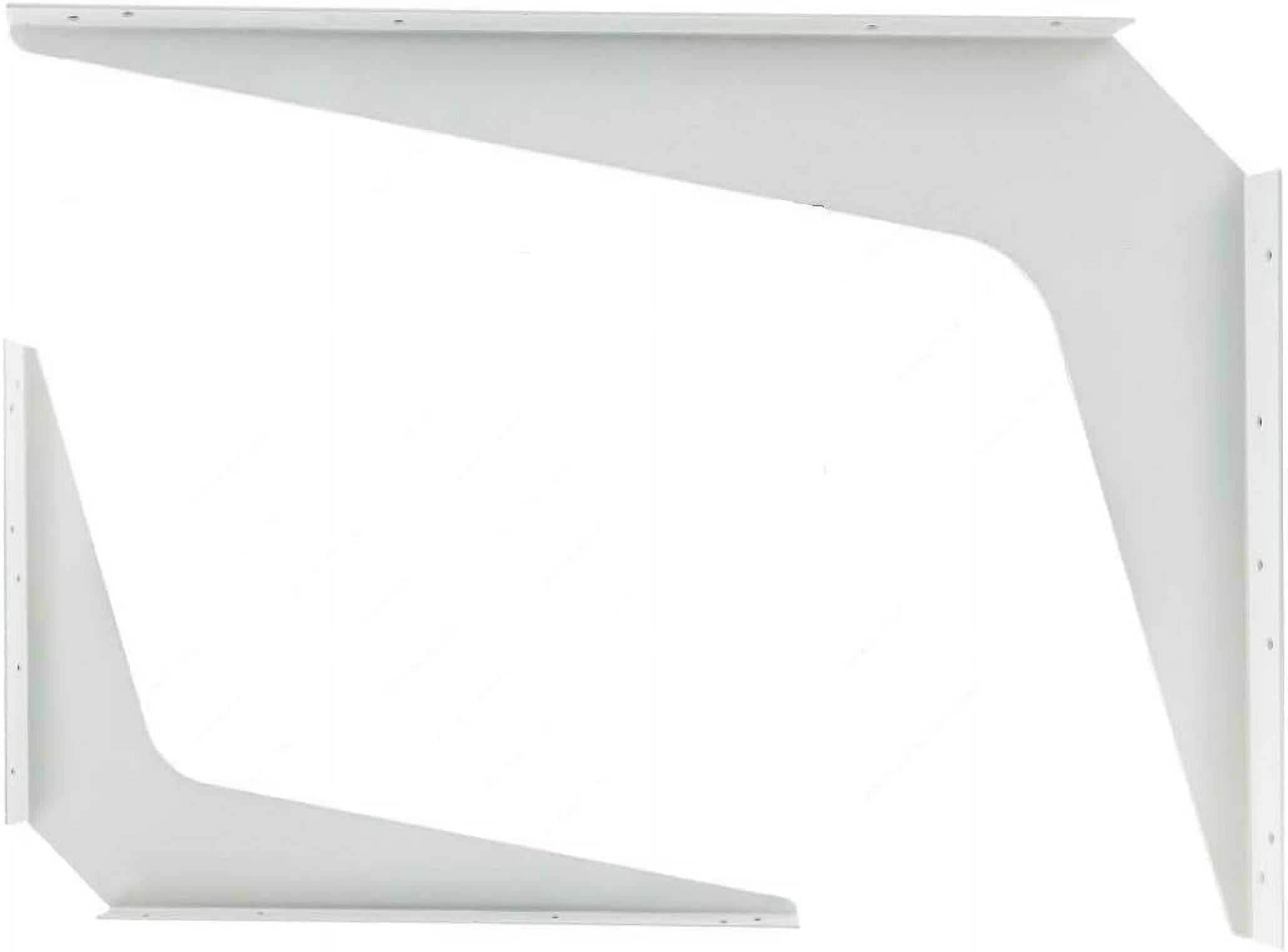 One Pair Heavy-Duty 1/8" Steel Construction Textured Powder-Coat White ...