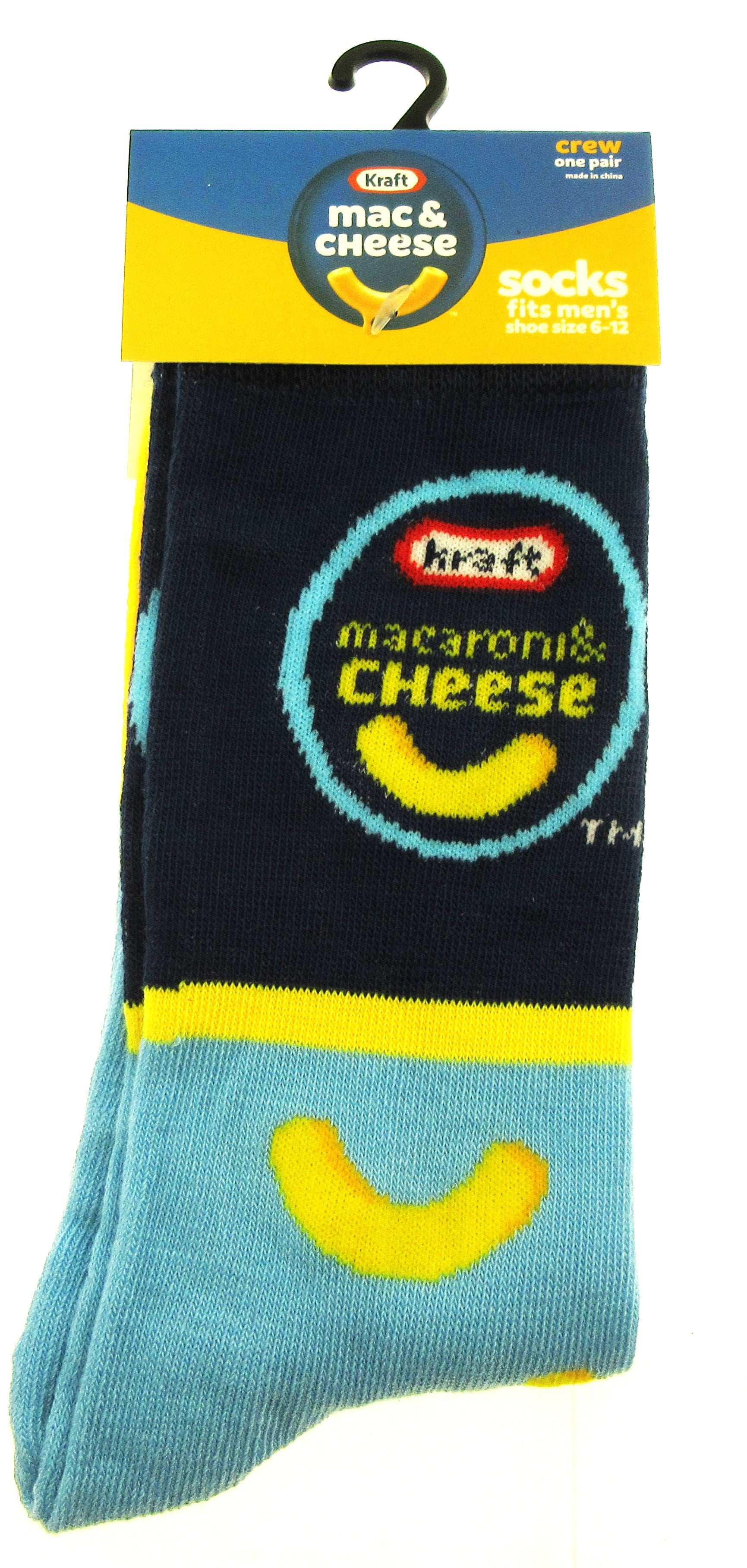 One Pair of Kraft Macaroni and Cheese Crew Socks for Men Shoe Sizes 6 ...