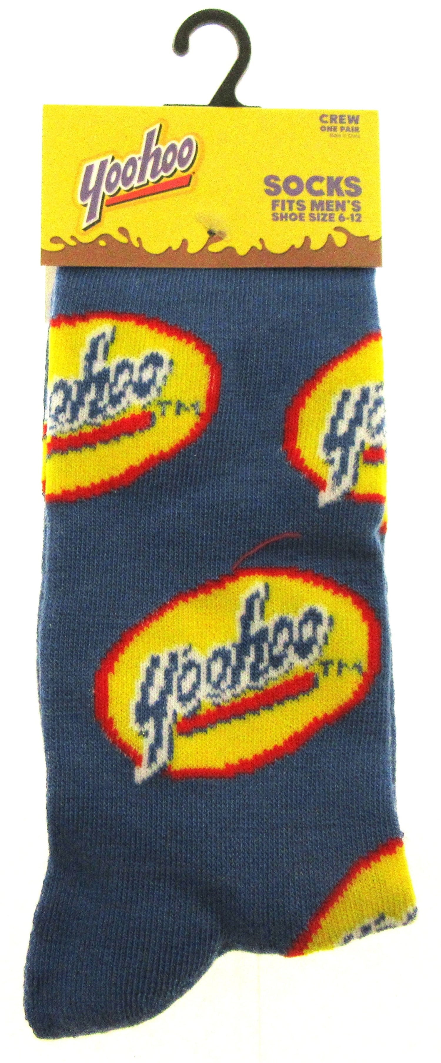 One Pair of yoo-hoo Crew Socks for Men Shoe Sizes 6 - 12 - Walmart.com