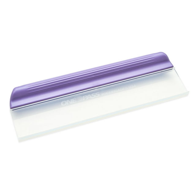 One Pass Original Water Blade Squeegee, Silicone T-Bar, 12 Inch Purple ...