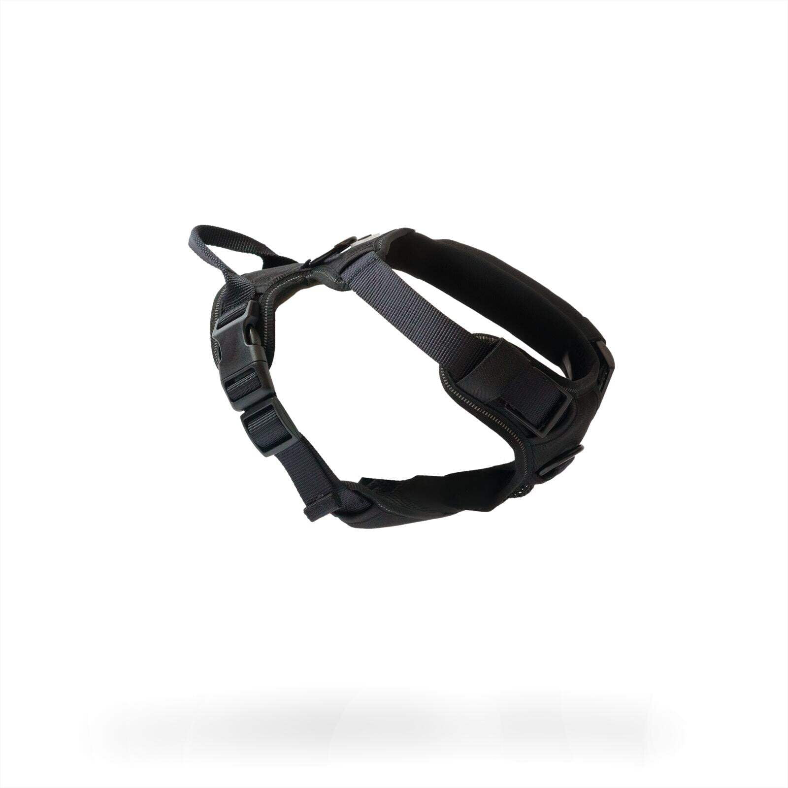 One Paw, Black Dog Harness with Bonded Mesh and Reflective Stitching ...