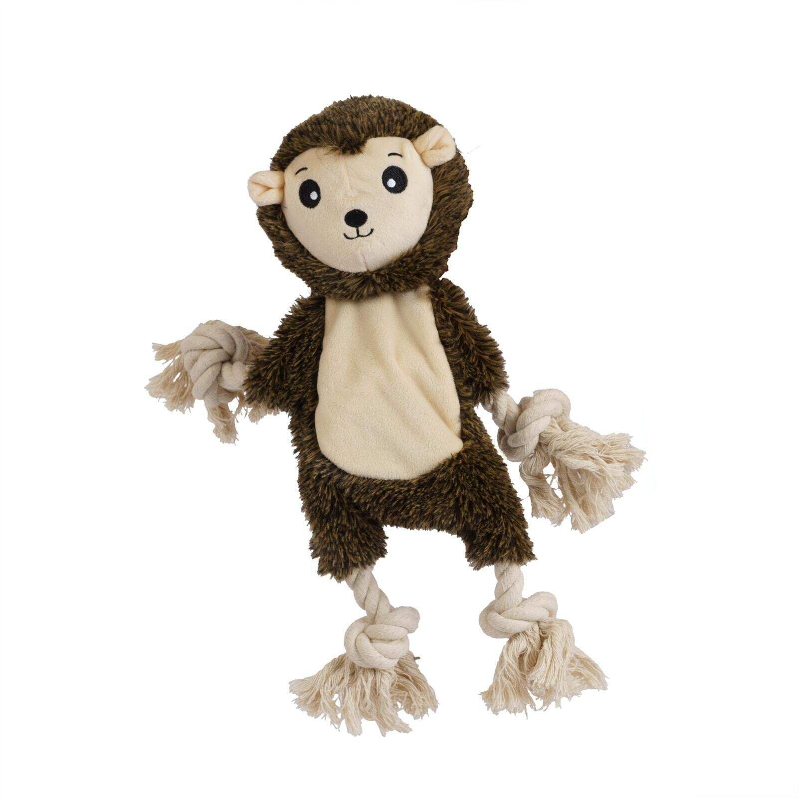 One Paw Hedgehog Rope Dog Toy with Squeaker – Durable Plush Toy for ...