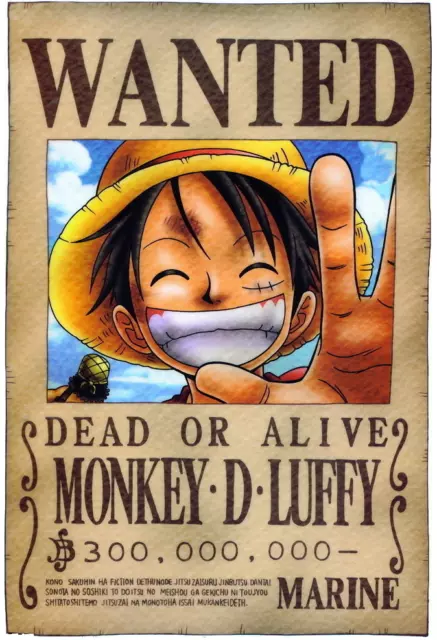 One Peice Sticker Anime Wanted Poster Phone Decal Water Bottle Stickers ...